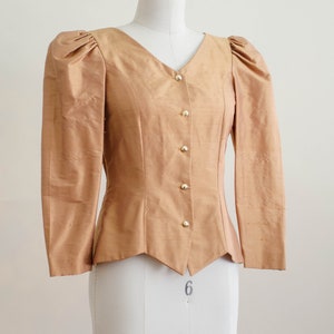 Gold Puff Sleeve Jacket | Gold Blouse - Etsy
