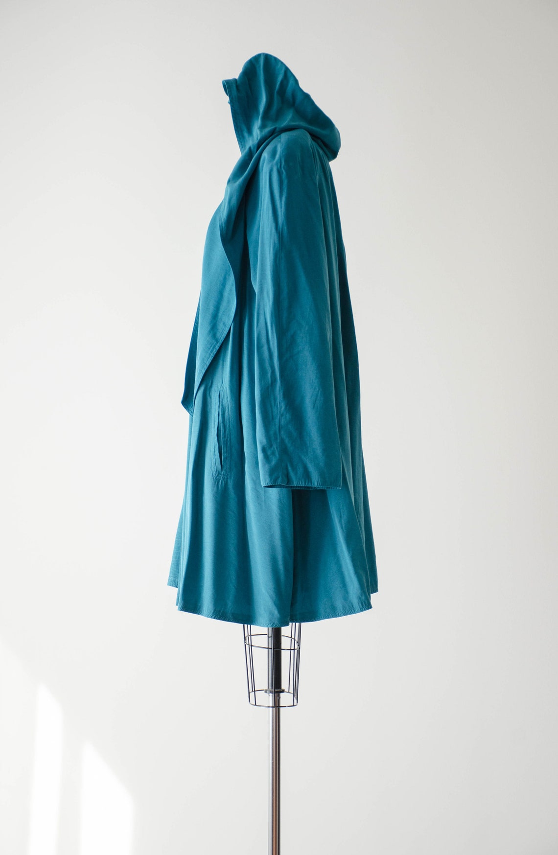 Hooded Green Jacket 80s 90s Plus Size Vintage Teal Green - Etsy