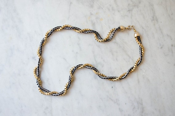 layered chain necklace | twisted box chain necklace - Gem