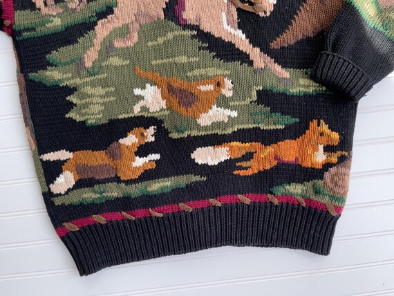 fox hunting sweater 80s 90s vintage Traditional Tradi… - Gem