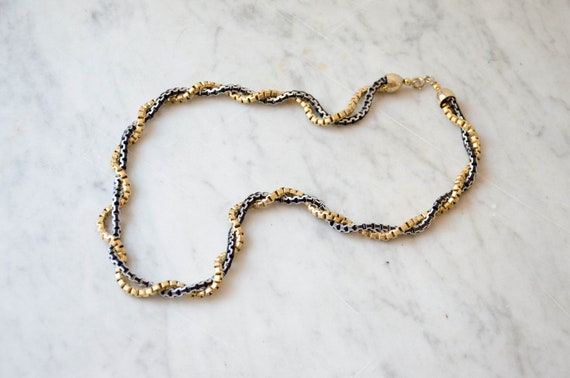 layered chain necklace | twisted box chain necklace - Gem