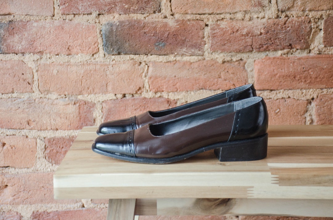 Brown Spectator Shoes | 80s 90s Vintage Academia Preppy Style Black ...