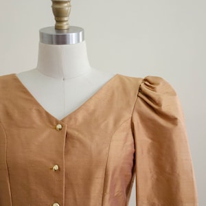 Gold Puff Sleeve Jacket | Gold Blouse - Etsy