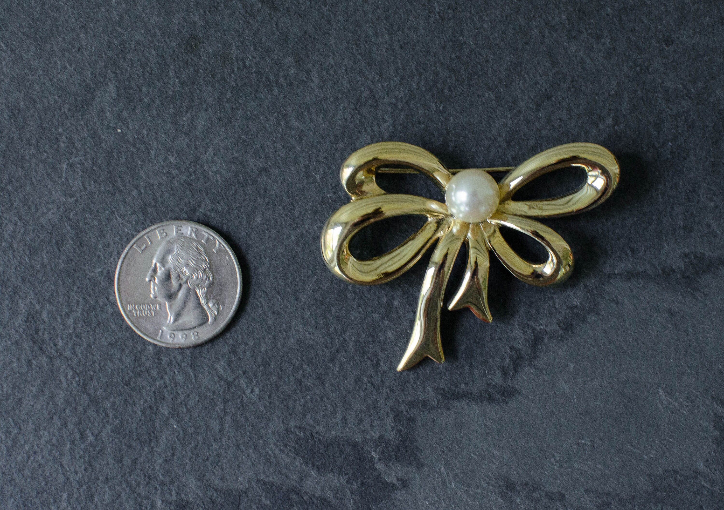 Vintage jewelry gold bow pin gold bow brooch Carolee | Etsy
