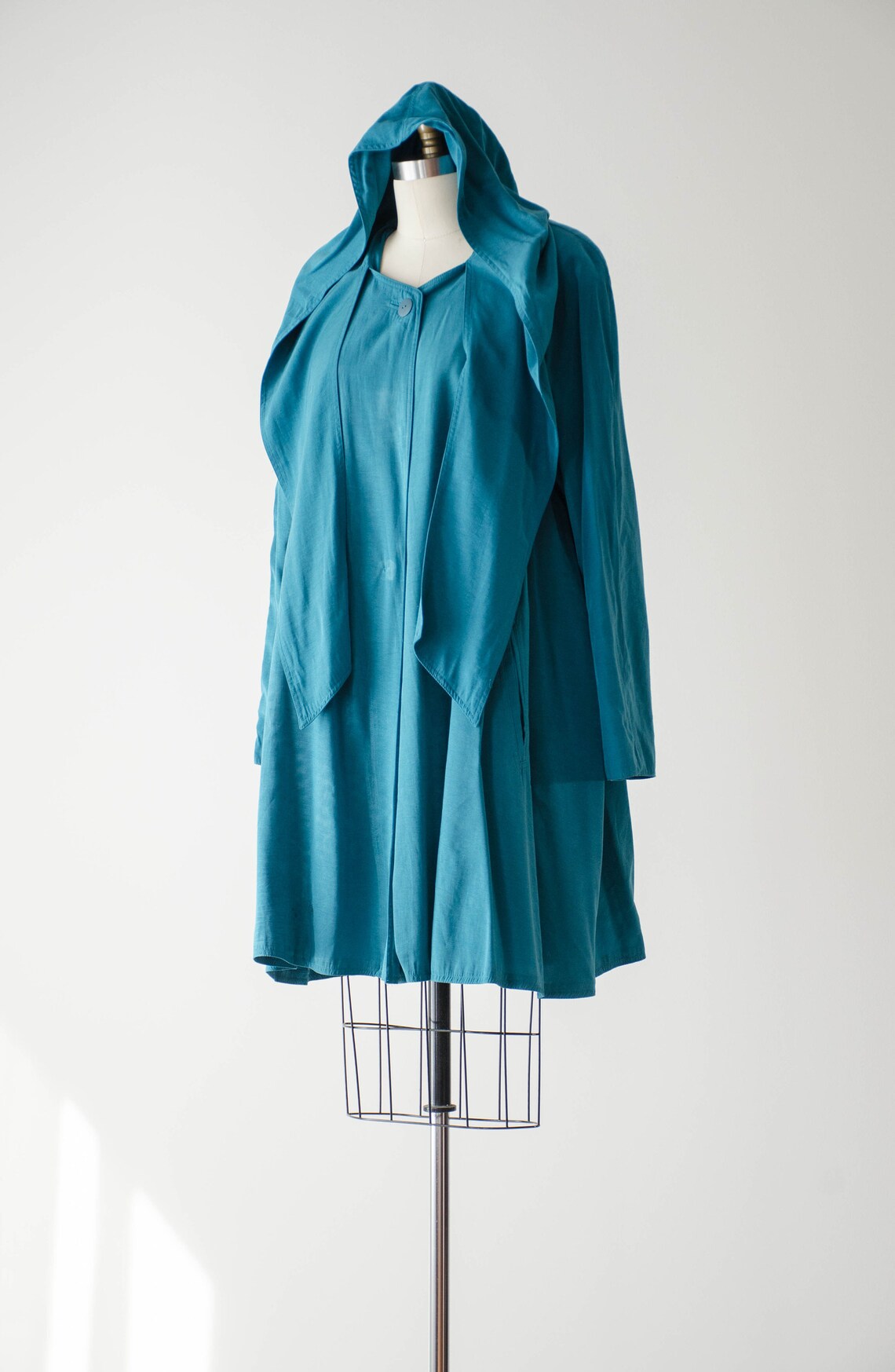 Hooded Green Jacket 80s 90s Plus Size Vintage Teal Green - Etsy