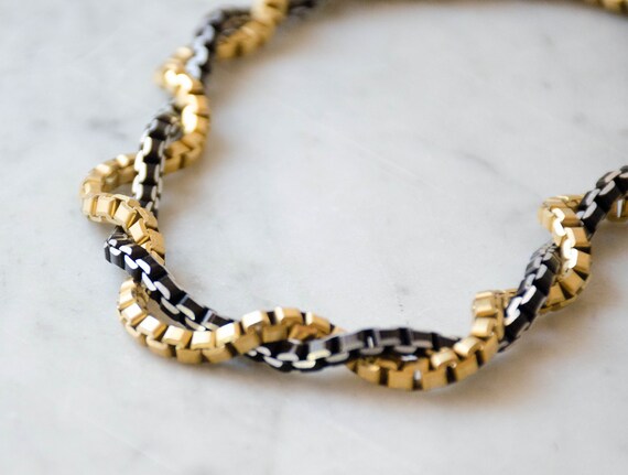 layered chain necklace | twisted box chain necklace - Gem