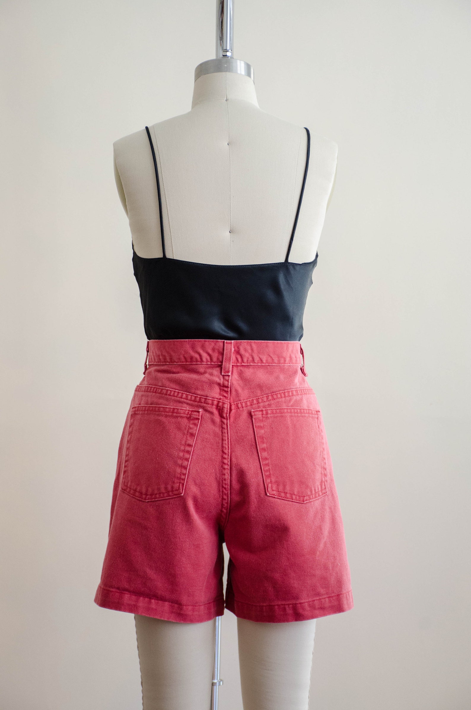 High waisted jean shorts 90s vintage red denim shorts | Etsy