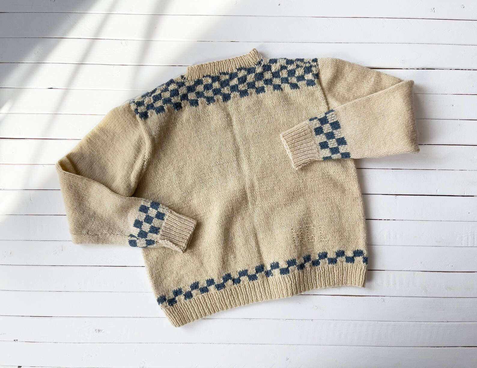 Cottagecore Sweater 80s 90s Vintage Country Farm Rag Doll Cream Wool ...