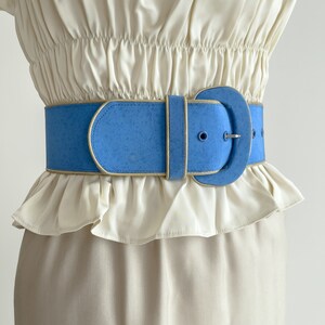 Wide Blue Belt 80s Vintage Bright Blue Corset Statement Waist Belt - Etsy
