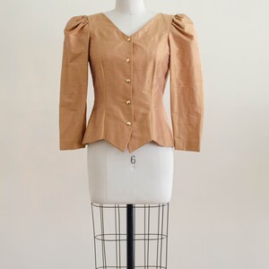 Gold Puff Sleeve Jacket | Gold Blouse - Etsy