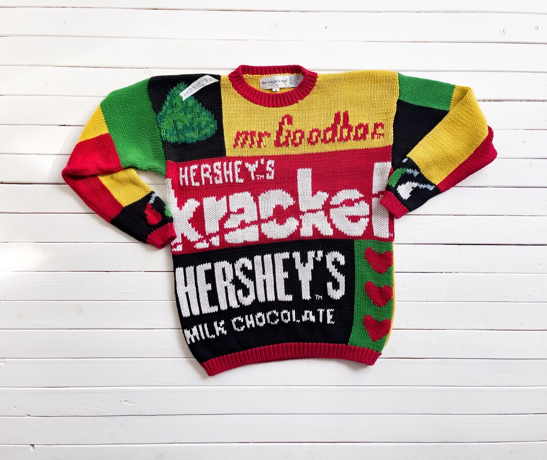 Eagle's Eye Sweater 90s Vintage Hershey Chocolate Candy Bar Novelty ...