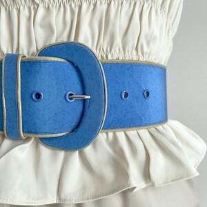 Wide Blue Belt 80s Vintage Bright Blue Corset Statement Waist Belt - Etsy