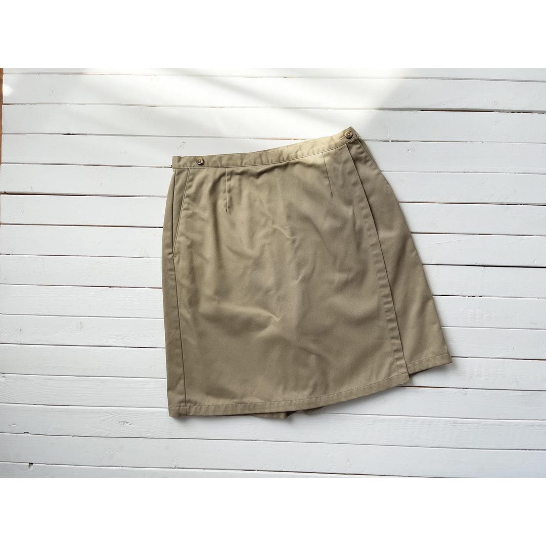 Beige Khaki Skort 90s Y2k Vintage Lands End High Waisted Shorts Tennis ...