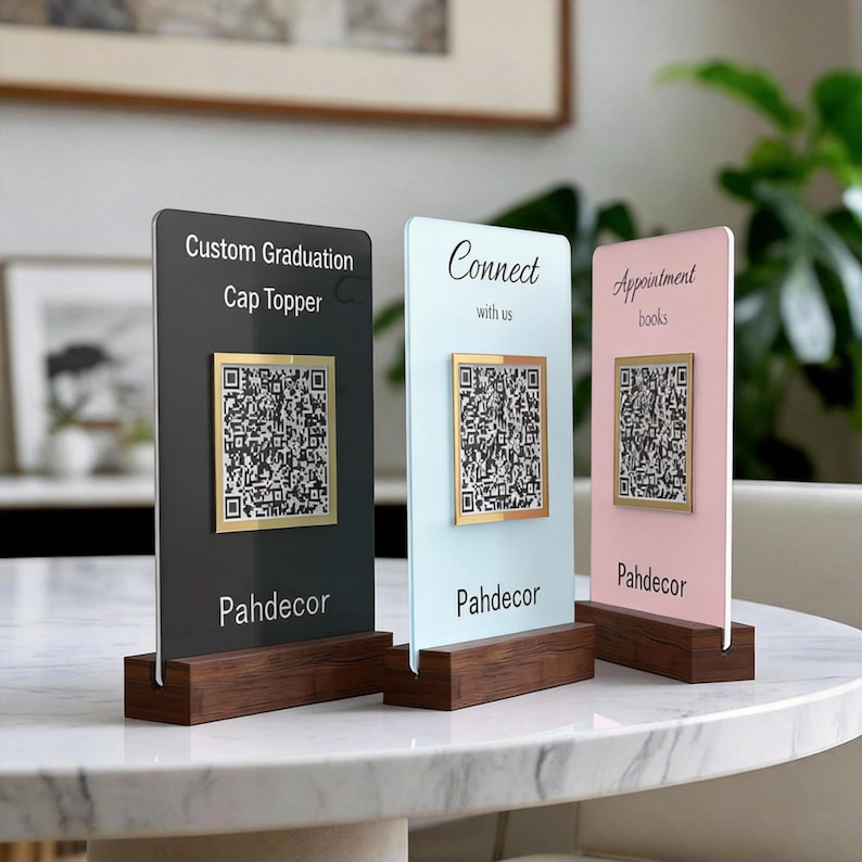 Custom Multi Business QR Code Sign, Acrylic Scan to Pay Display ...