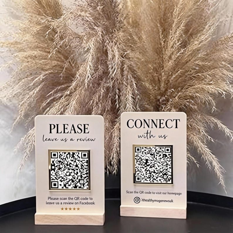 Custom Multi Business QR Code Sign, Acrylic Scan to Pay Display ...