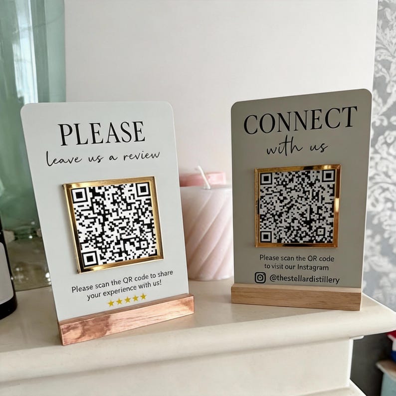 Custom Multi Business QR Code Sign, Acrylic Scan to Pay Display ...