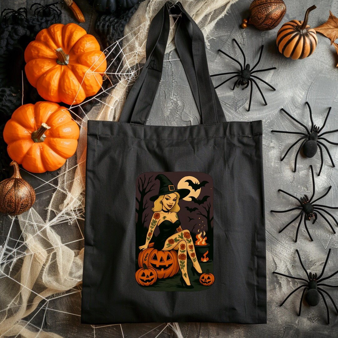 Goth Witch Tote Bag, Old School Tattoo, American Traditional Tattoo ...