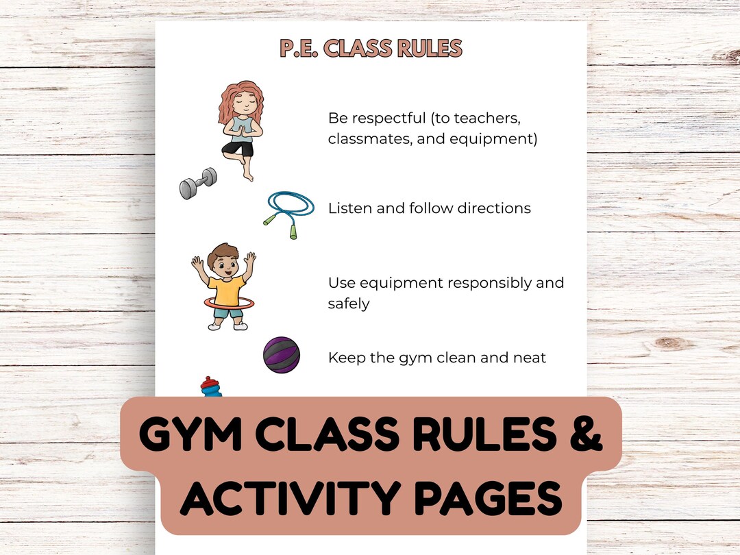 PE Class Rules Posters — PE Classroom Expectations Printables - Etsy
