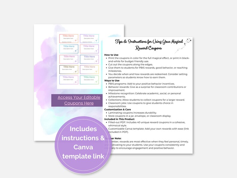 Magical Classroom Reward Coupons – Grades 4-8 / Middle School ...