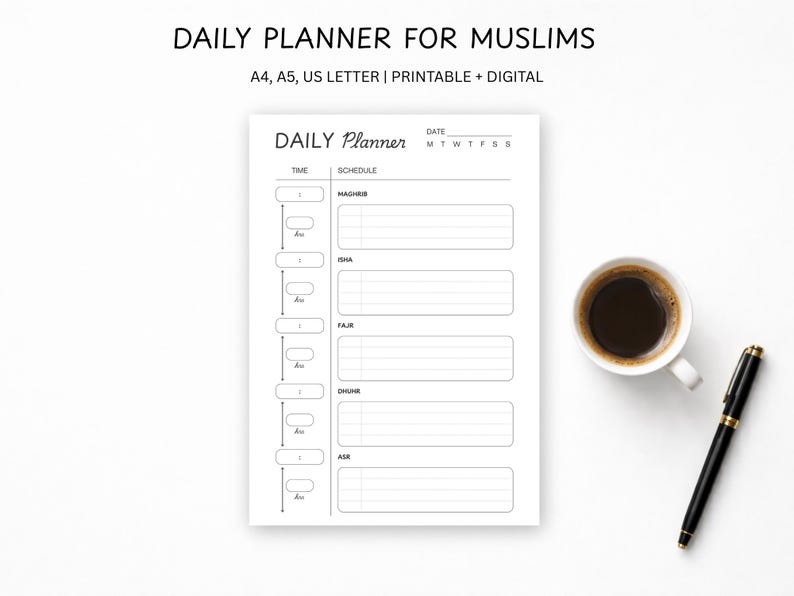 Muslim Daily Planner, Prioritise Salah and Unlock Barakah, Islamic ...