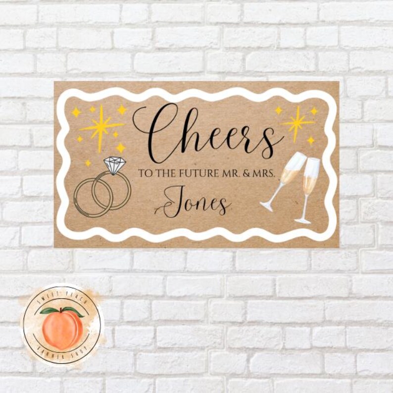 Personalized Engagement Banner: Hand Painted Custom Party Decor ...