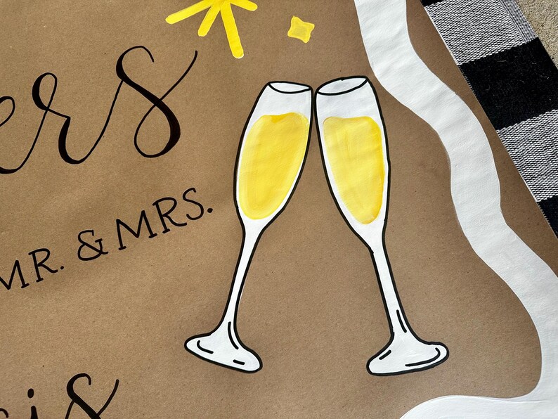 Personalized Engagement Banner: Hand Painted Custom Party Decor ...