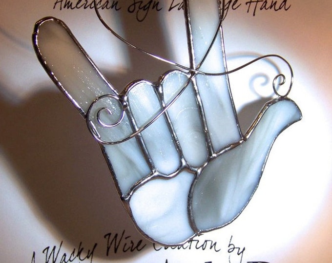 Love Like a Rock American Sign Language I Love You Hand Tiffany Stained ...