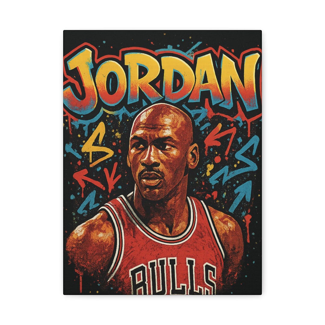 Michael Jordan Graffiti Art Canvas: NBA Legend Home Decor - Etsy
