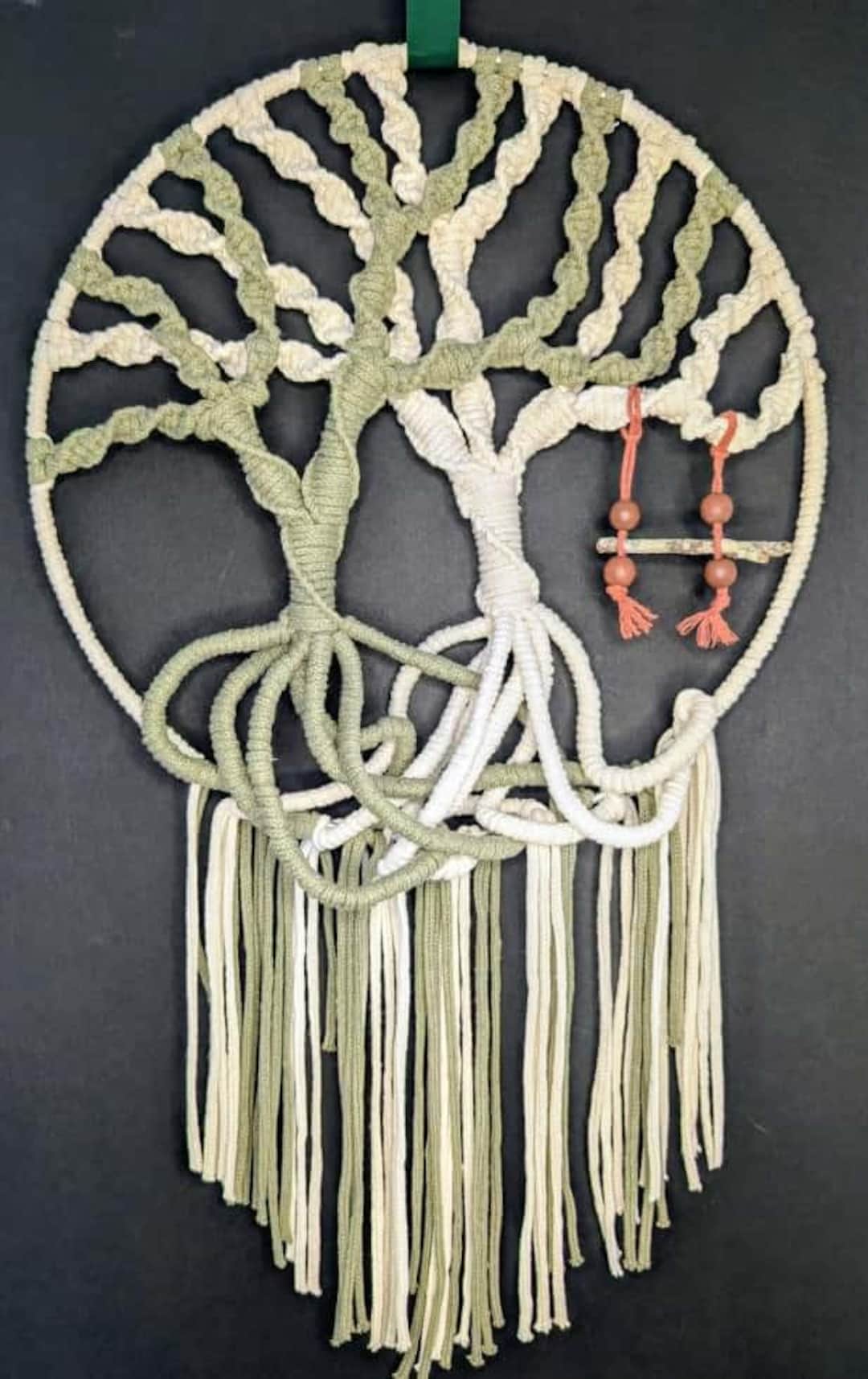 Handmade Macrame Tree of Life Wall Hanging, Two Trees With Swing, Boho ...