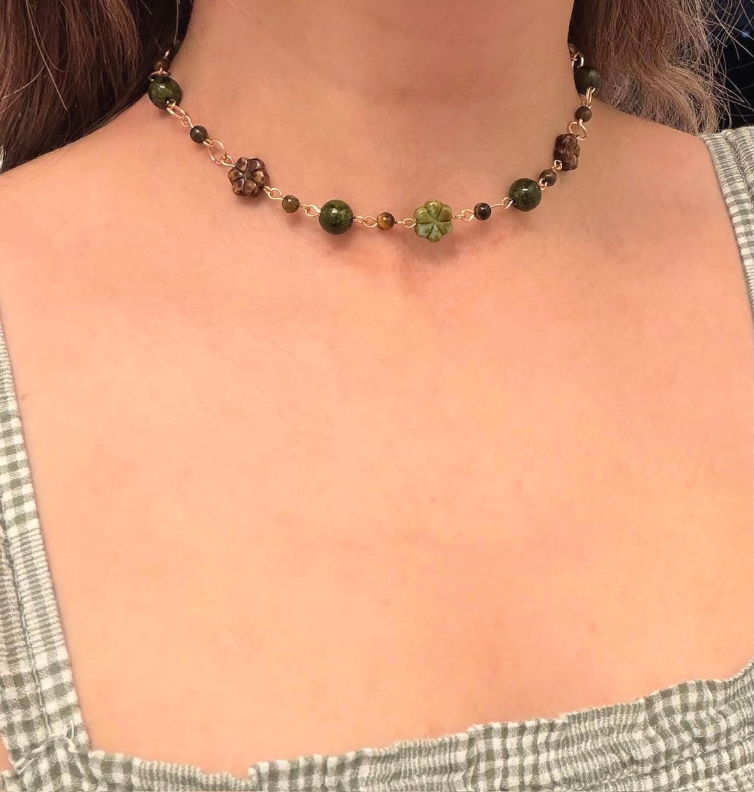 Woodland Fairy Choker Beaded Necklace - Etsy