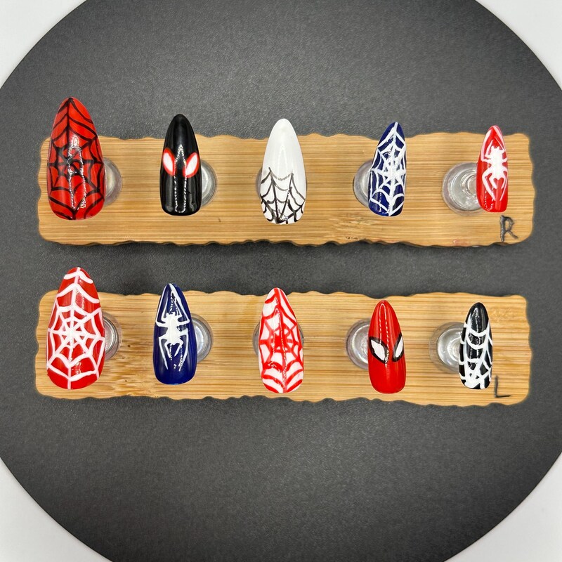 Spiderman Nails - Etsy