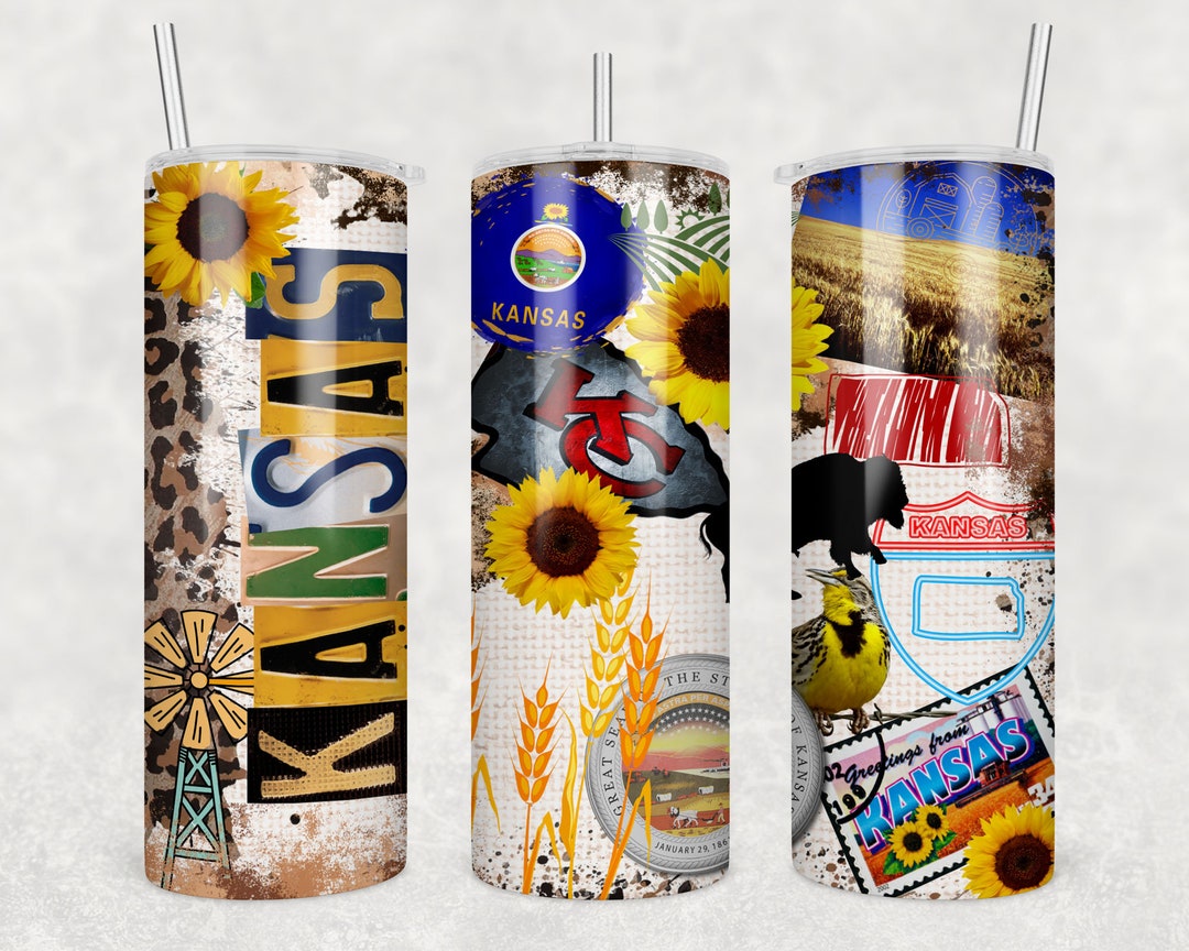 Kansas Tumbler Wrap for Sublimation Skinny Tumbler, Kansas City Tumbler ...