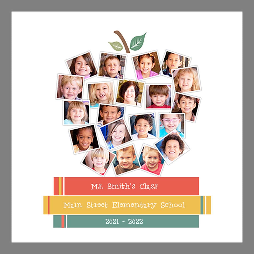 School Photo Display, Teachers Gift, Customized Class Photo Collage ...