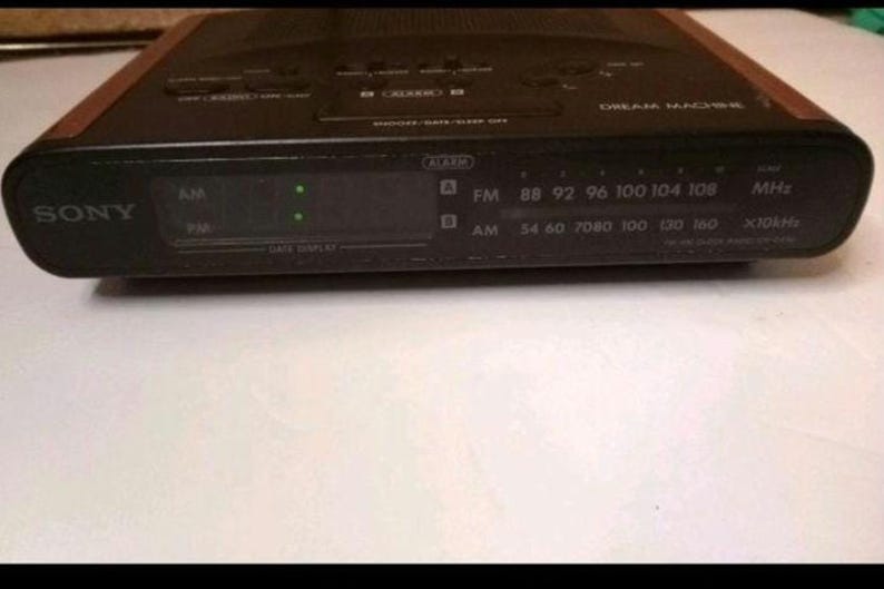 Sony Dream Machine Am/fm Clock Radio ICF-C25 Vintage Black Wood ...