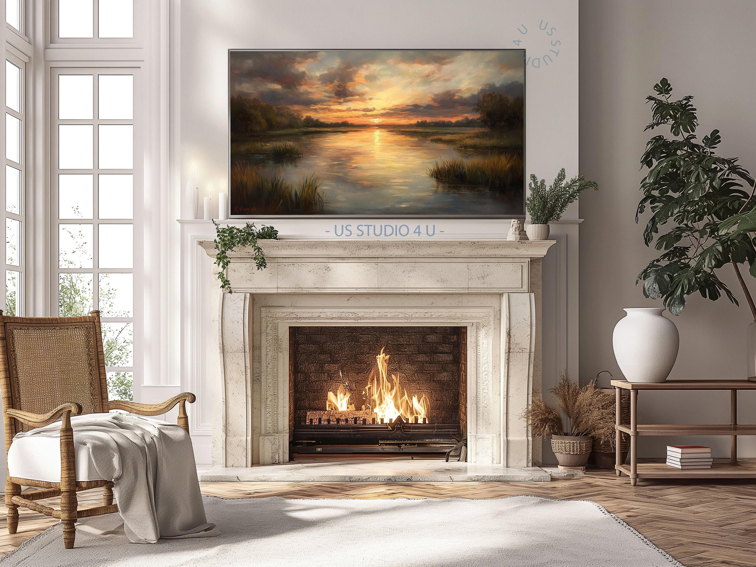 Coastal Marsh Sunset Frame TV Art Collection, Moody Wetland and ...
