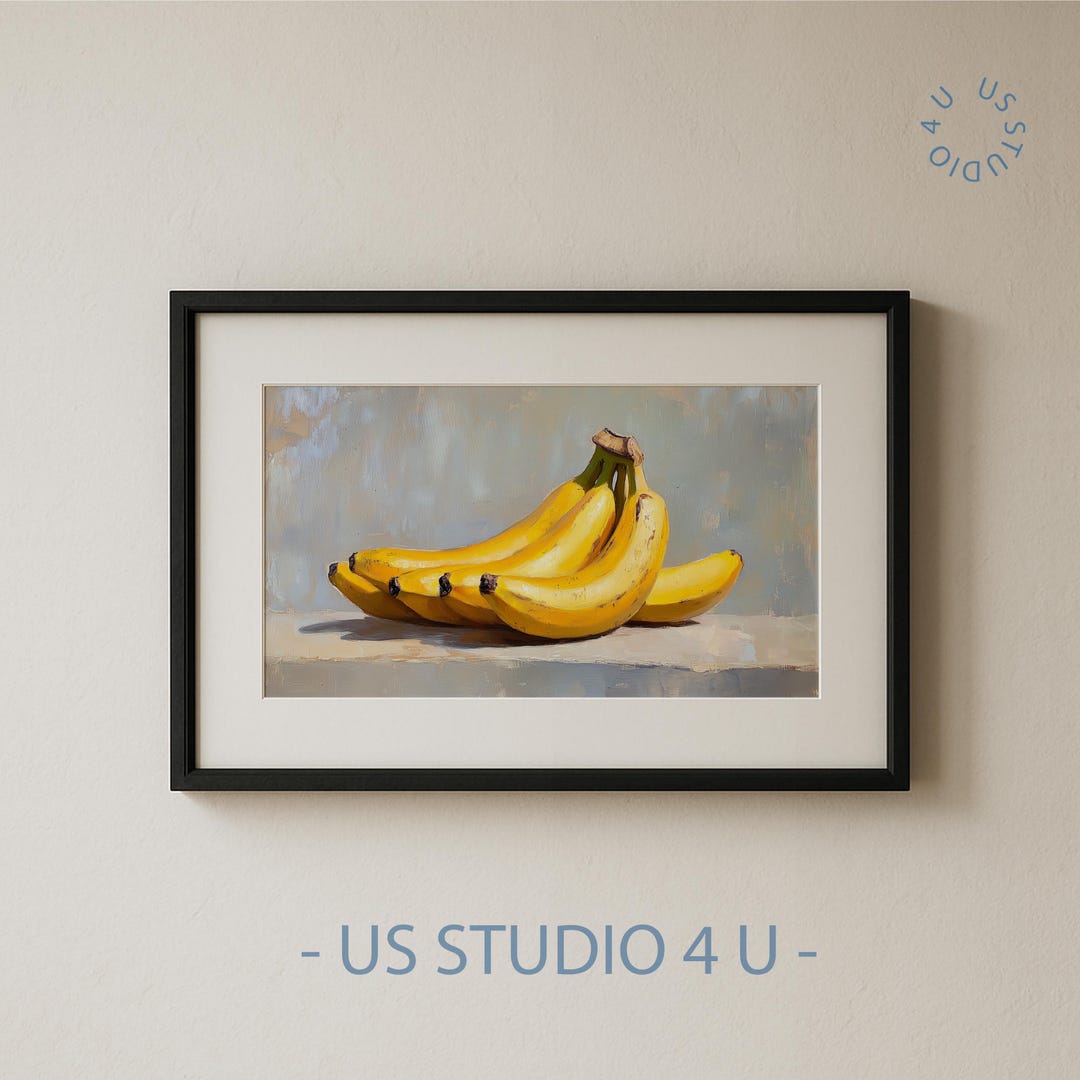 Farmhouse Banana Still-life Frame TV Art, Rustic Kitchen TV Art Decor ...