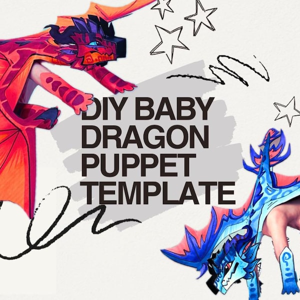 Paper Dragon Puppet Diy - Etsy