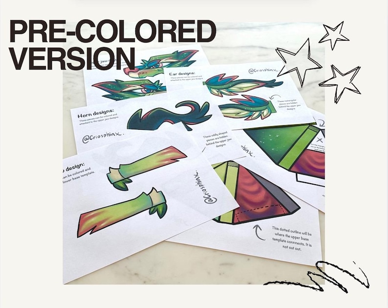 Paper Dragon Puppet TEMPLATES // “holly” - Etsy