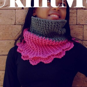 Crochet Cowl Pattern - Easy Beginner Cowl Crochet Pattern - PHOTO Tutorial Warm and Fast Cowl ...