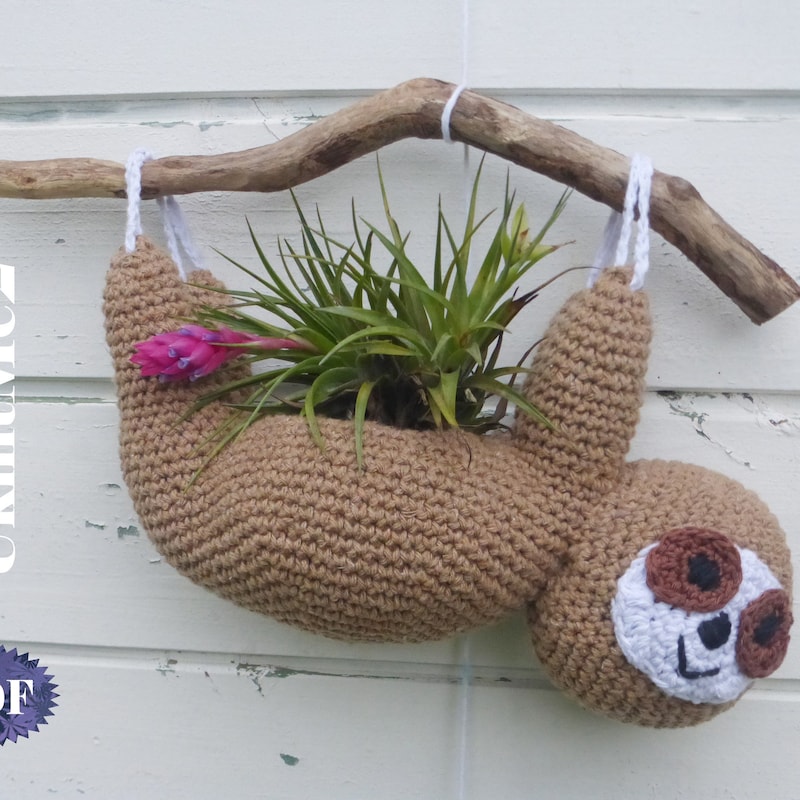 Crochet Sloth Planter - Etsy