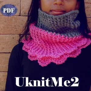 Crochet Cowl Pattern - Easy Beginner Cowl Crochet Pattern - PHOTO Tutorial Warm and Fast Cowl ...