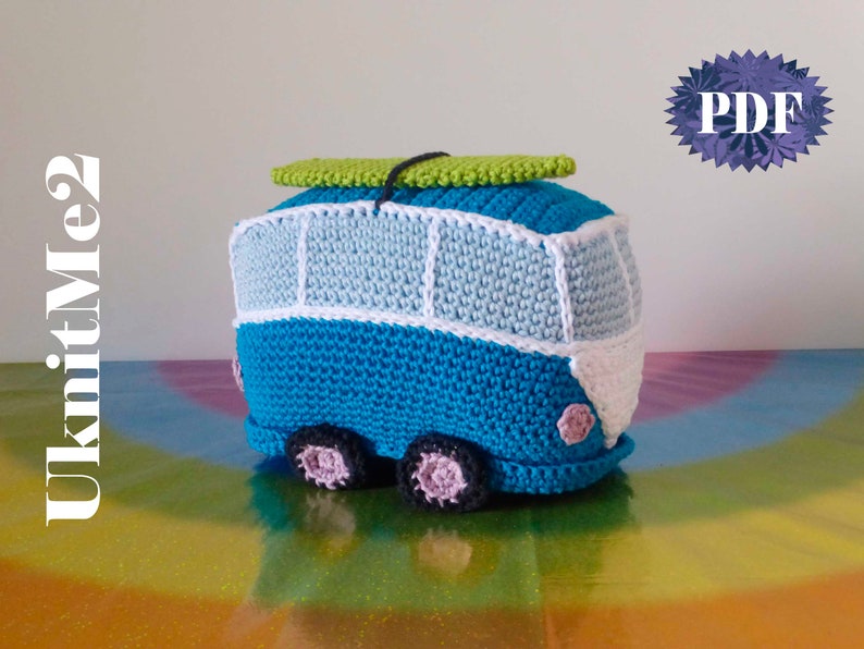 Surf Van Crochet Pattern Amigurumi PHOTO Tutorial Beginner Easy Crochet ...