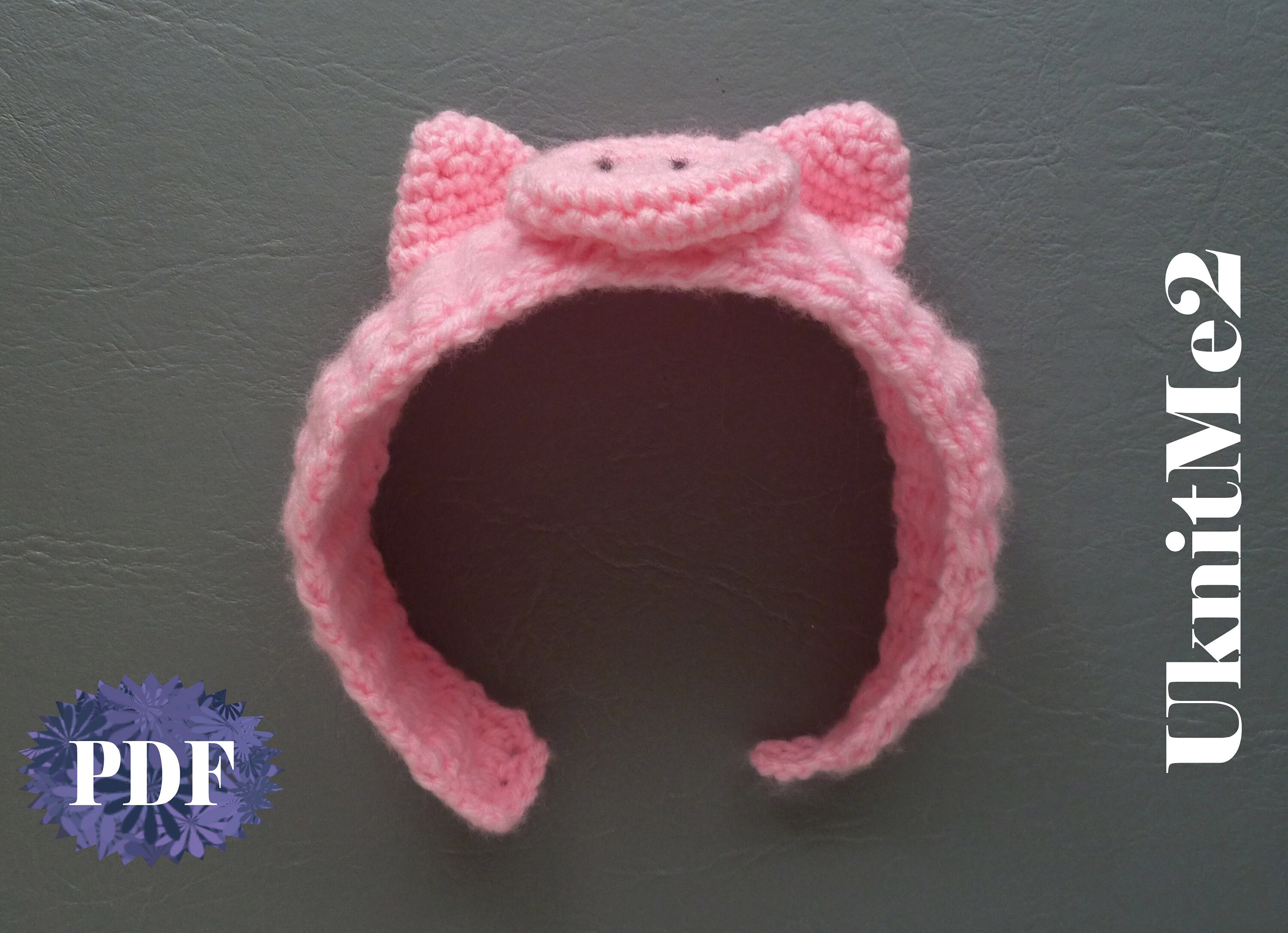 Crochet Pig Headband Pattern 5 Sizes Baby/child/adult Photo Tutorial ...