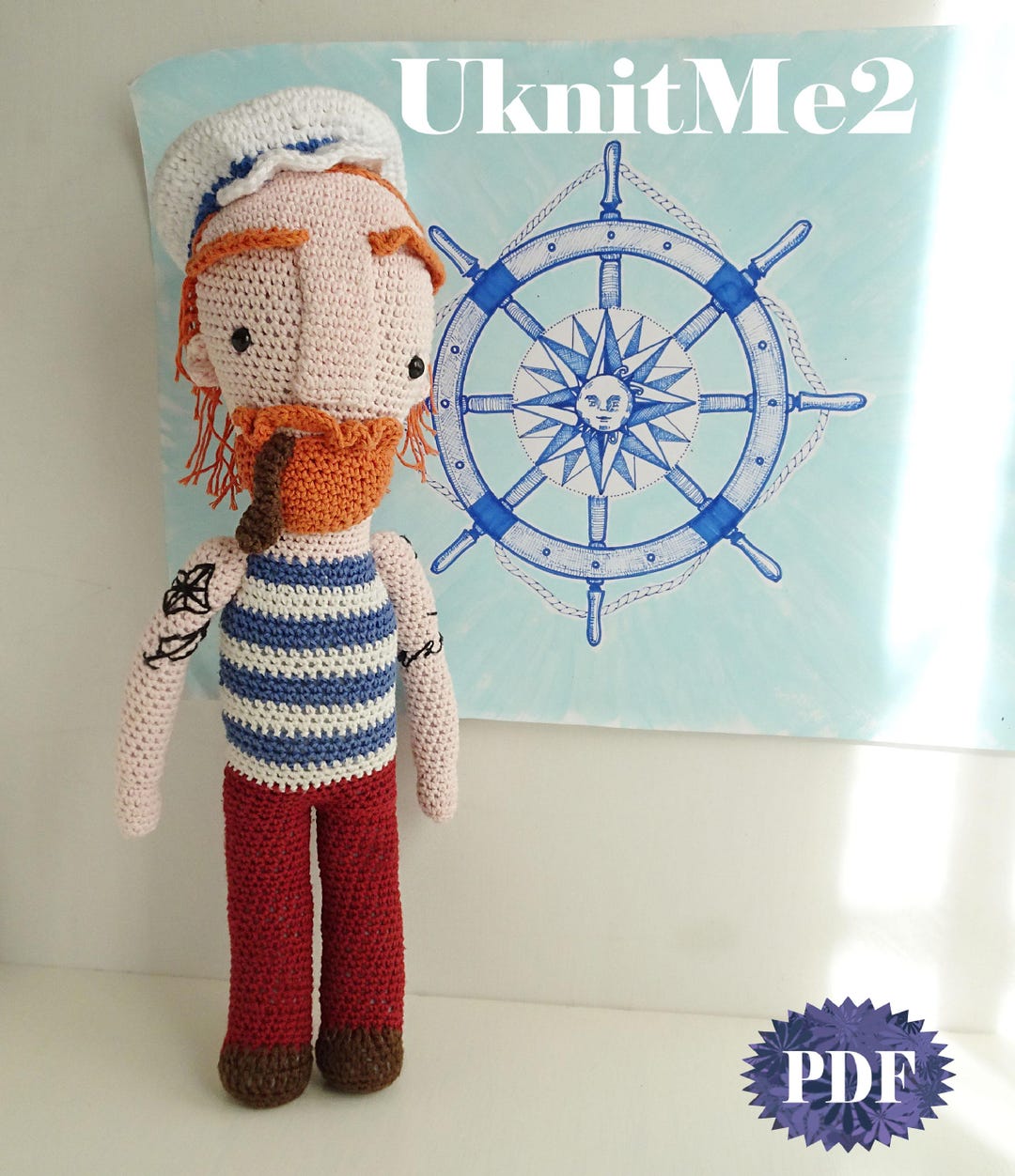Sailor Amigurumi Crochet Pattern Toy - for Boys Crochet Amigurumis Captain Toy PHOTO Tutorial ...