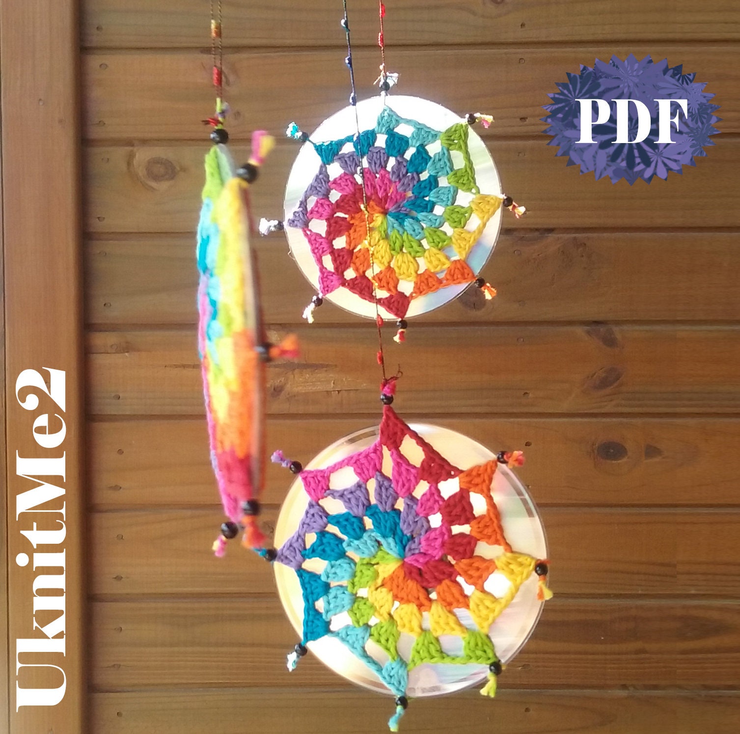 Suncatch Reuse DVD Mandala Crochet Pattern Mobile Crochet Espiral ...