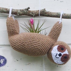 Sloth Crochet Plant Holder Pattern - Amigurumi Plant Hanger Sloth ...