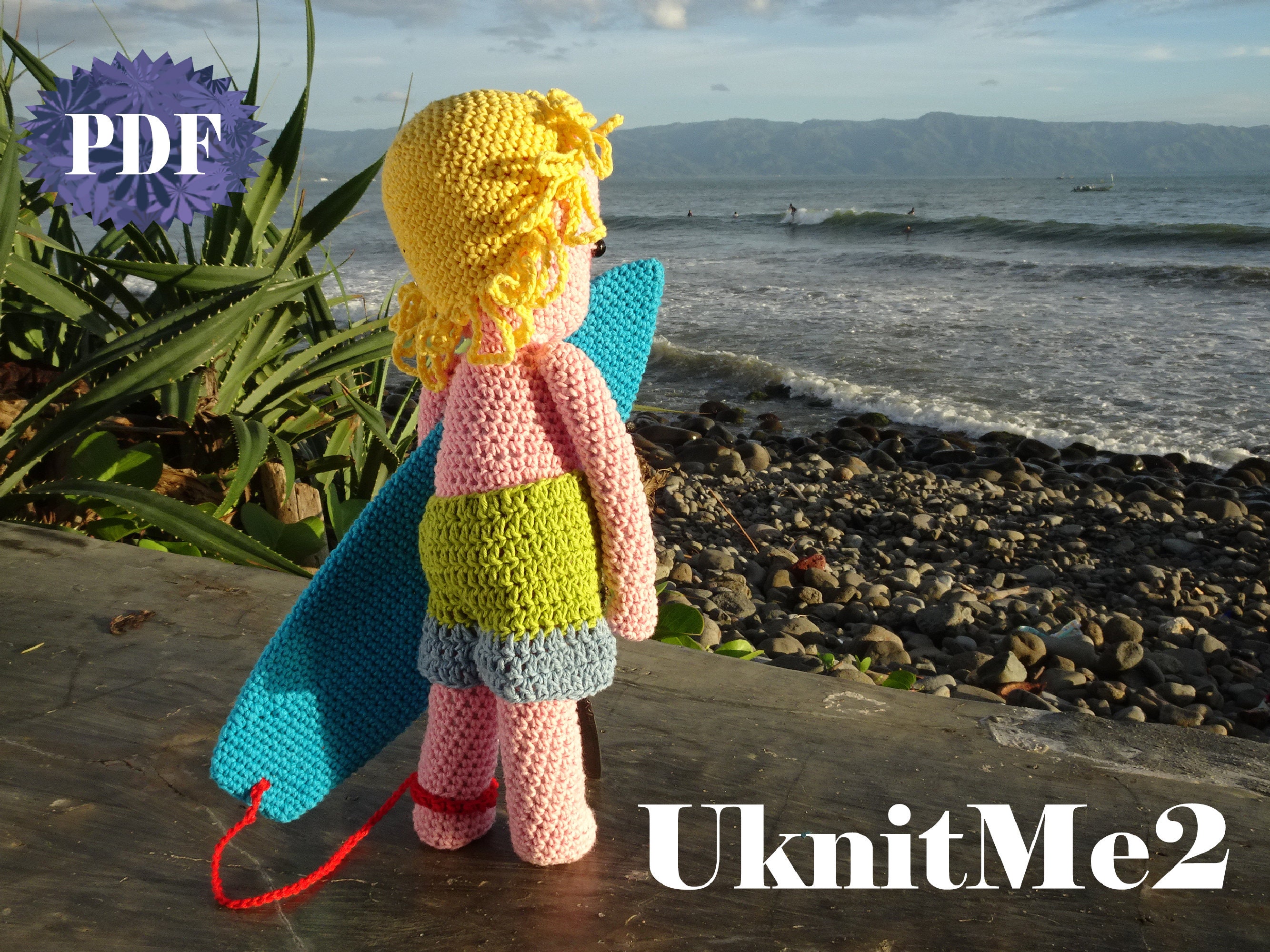Surfer Amigurumi Crochet Doll Pattern - Surfer Girl Surfing Boy ...