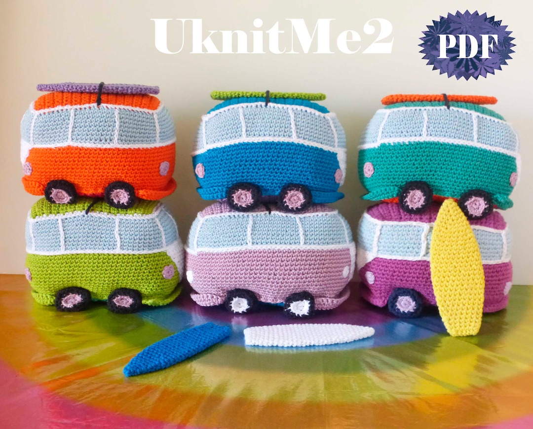 Surf Van Crochet Pattern Amigurumi PHOTO Tutorial Beginner Easy Crochet ...