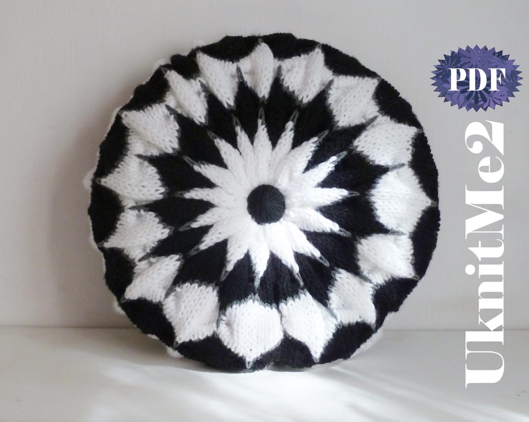 Round Pillow Knit Pattern Pinwheel - Round Cushion Unique Knitting ...