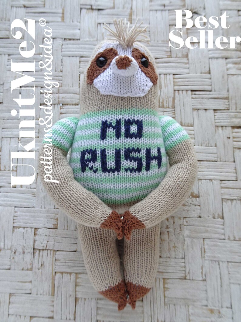 Sloth Knitting Pattern Amigurumi Toy Knit Pattern Sloth - Etsy